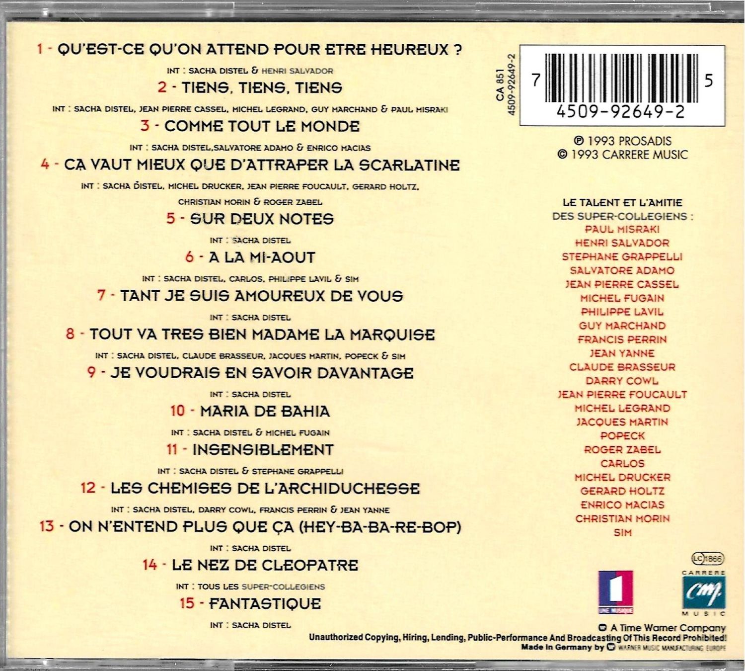 Sacha Distel et ses Collégiens jouent Ray Ventura (Gebraucht) in ...