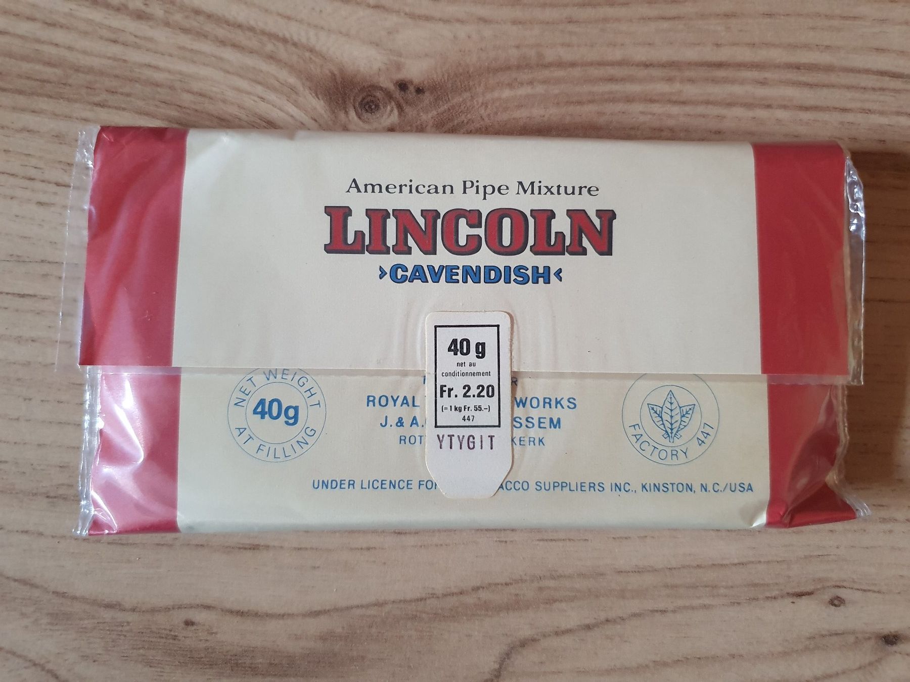 LINCOLN Cavendish Tabak (80er Jahre, vakuumiert/ungeöffnet) (Neu und ...