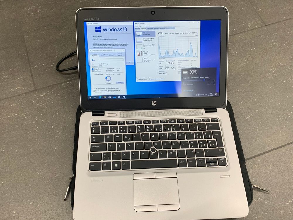 HP EliteBook 725 G4 12", AMD A8-9600B, 250GB SSD *PORTOFREI* (Gebraucht ...