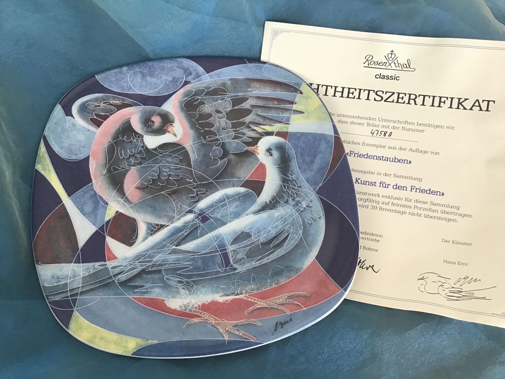 Hans Erni / Sammelteller Tauben / Rosenthal | Kaufen auf Ricardo