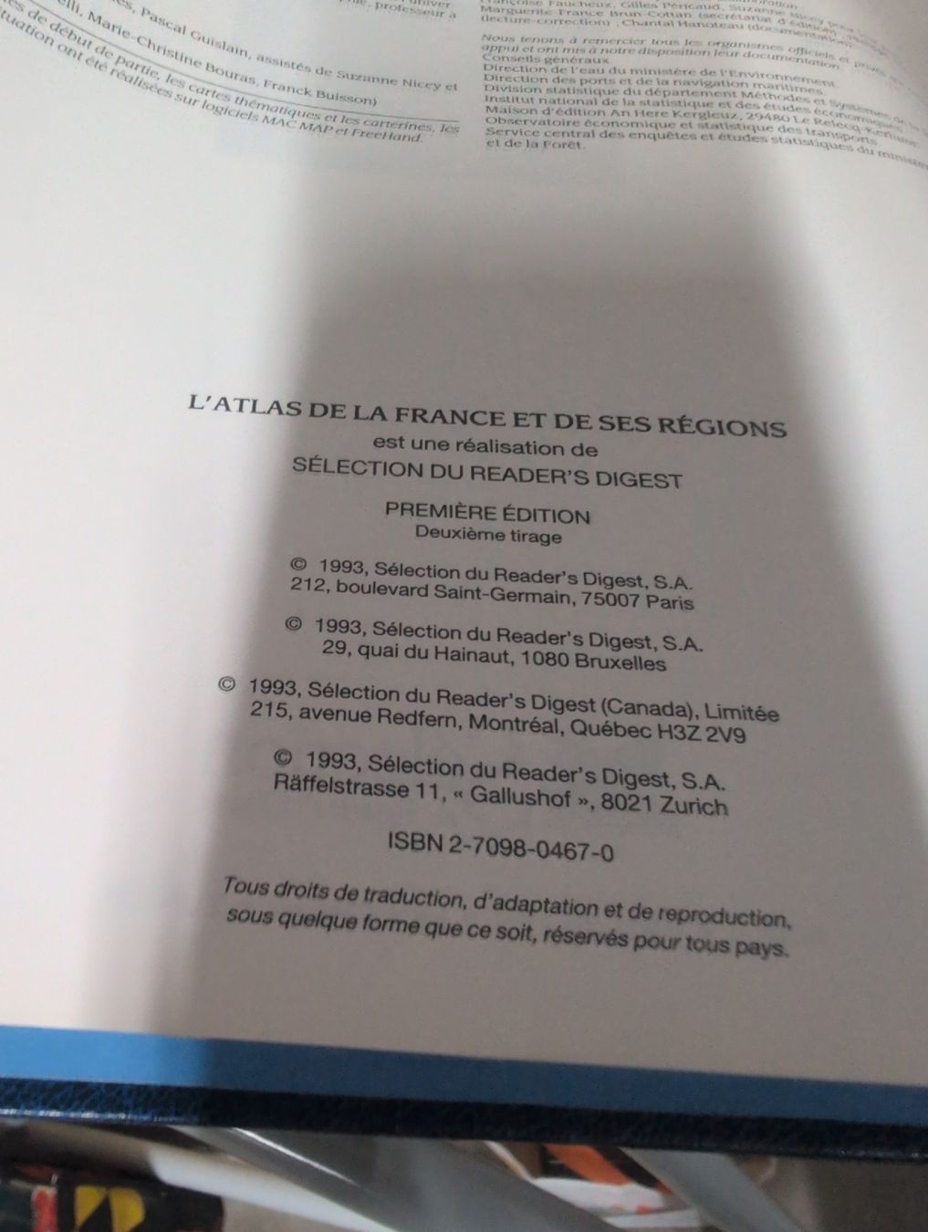 Atlas de France et ses régions - Sélection Reader's Digest (D'occasion ...