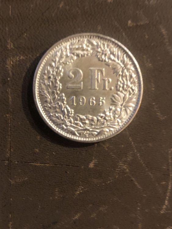 Seltene 2 Franken Silbermünze 1965 Schweiz Helvetia | Kaufen auf Ricardo