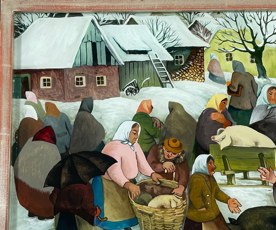 P. Mihelic (XX) Hinterglasmalerei Gemälde | Kaufen auf Ricardo