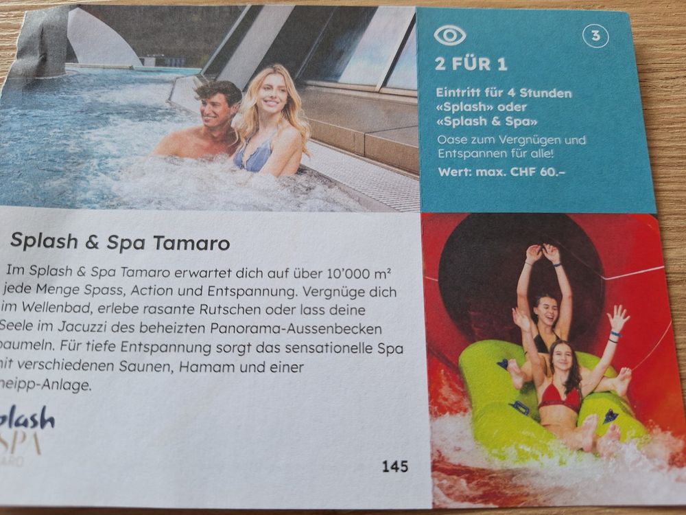 2 für 1: Splash & Spa Tamaro Ticket - gültig bis 30.11.25 (Neu und ...