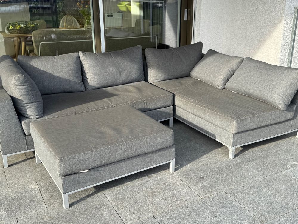 Grosse Lounge Gartensofa mit Hocker, Masse auf Fotos! | Kaufen auf Ricardo