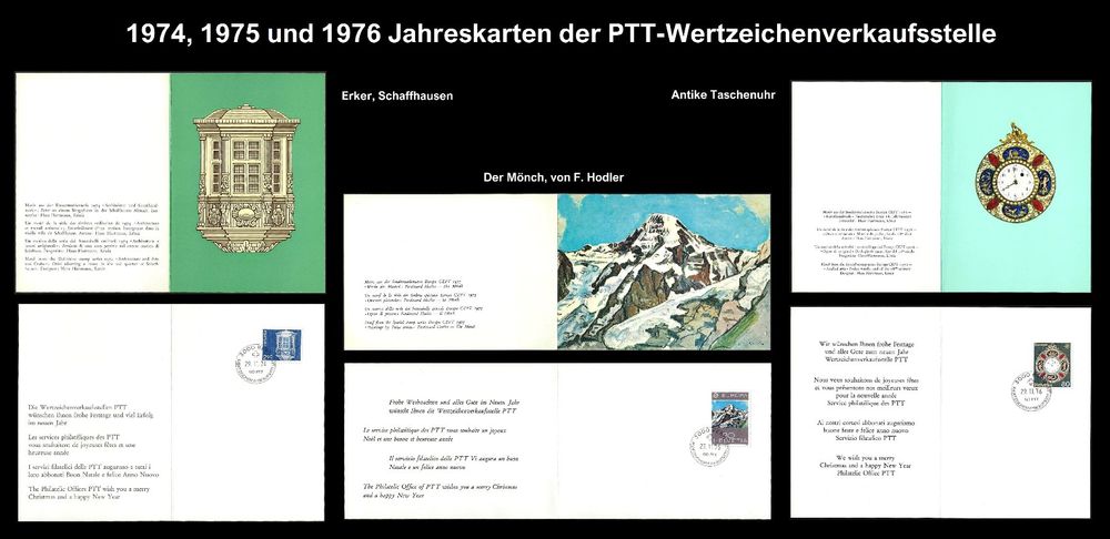 1974, 1975, 1976: Jahreskarten PTT-Wertzeichenverkaufstelle | Kaufen auf Ricardo