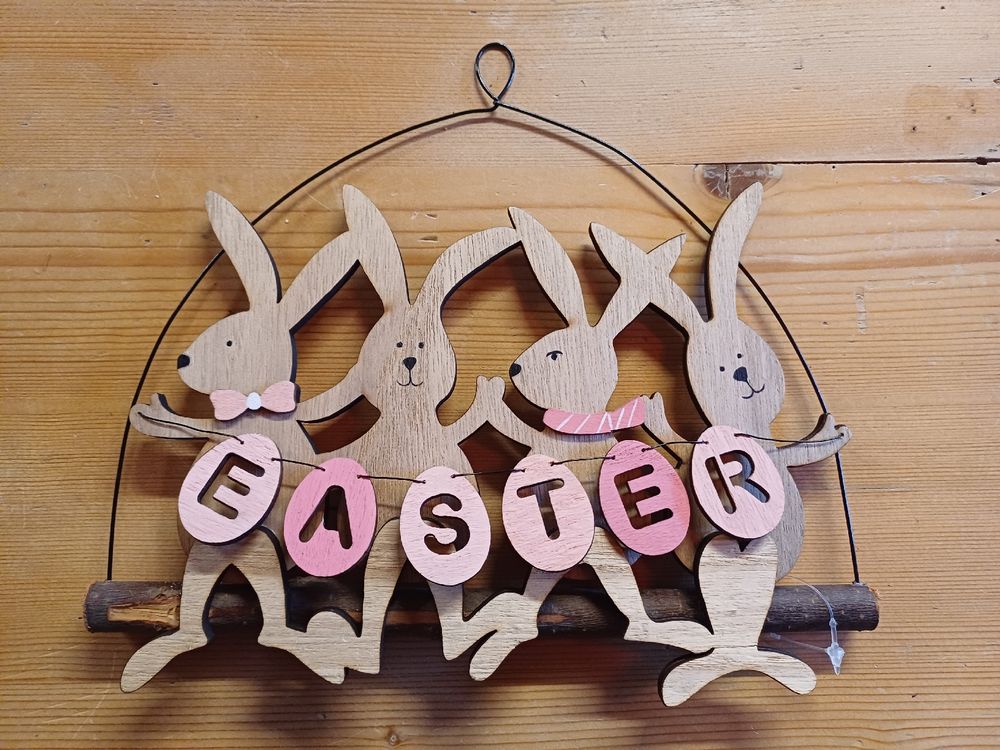 Osterdeko Holzhasen "EASTER" Deko Frühling neu | Kaufen auf Ricardo