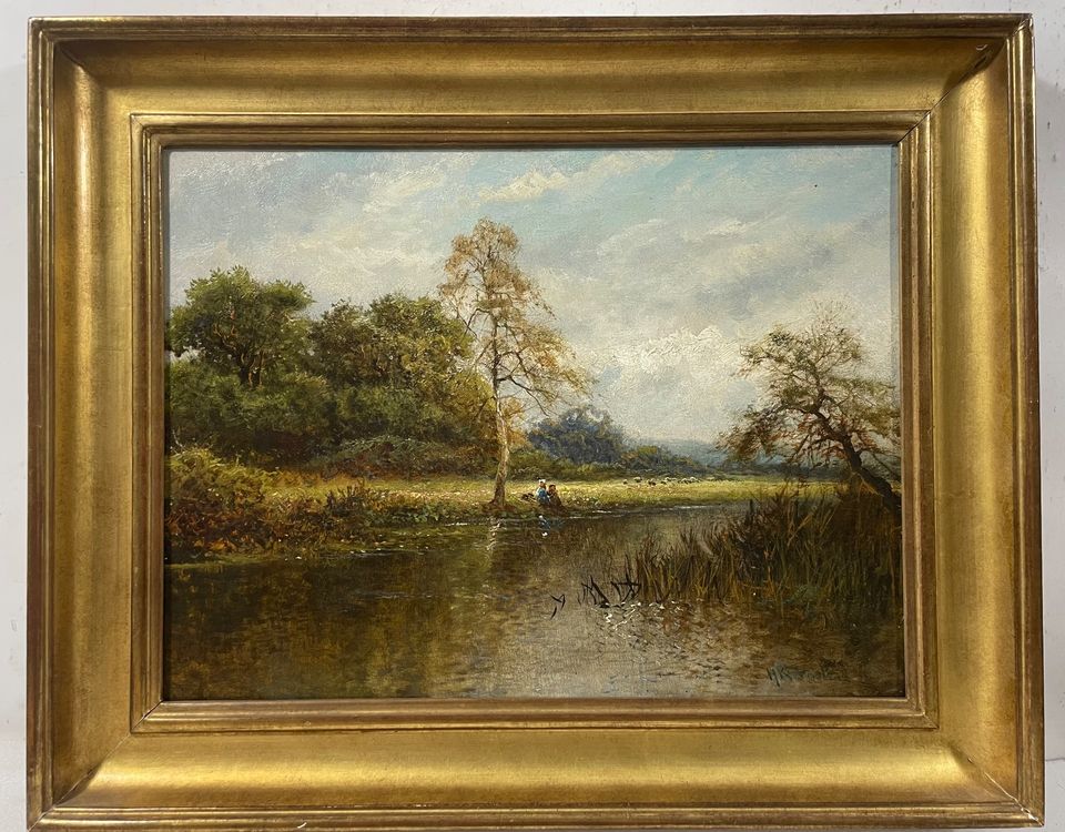 Antikes Flussufer mit Landschaft Gemälde unleserlich Sign (Gebraucht) in Root für CHF 59 – mit ...