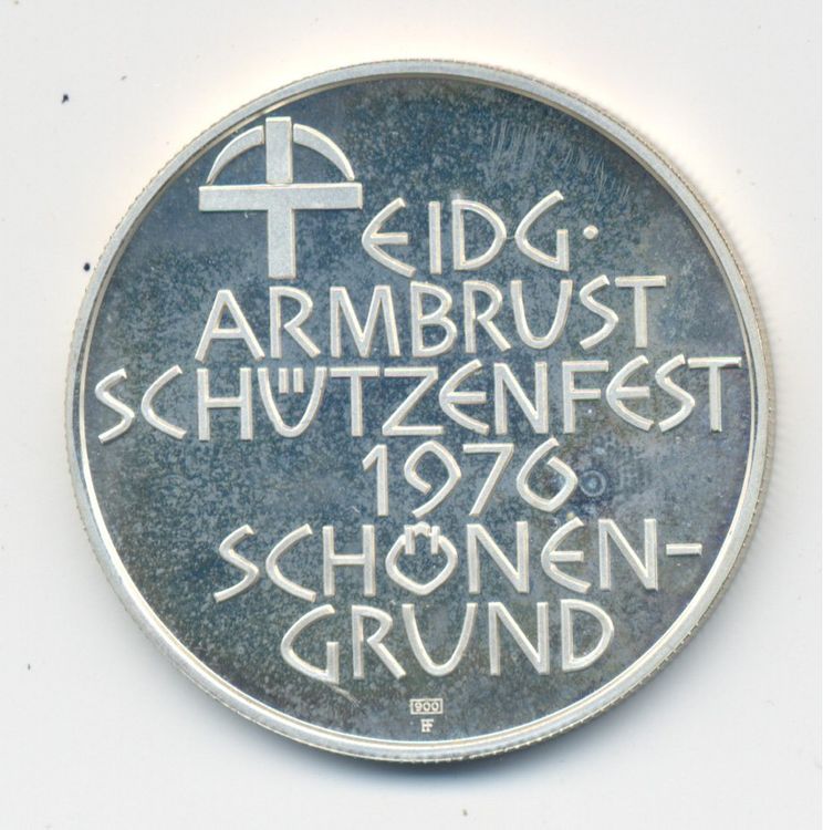 Silbermedaille Eidg. Armbrustschützenfest Schönengrund 1976 (Neu (gemäss Beschreibung)) in Au SG ...