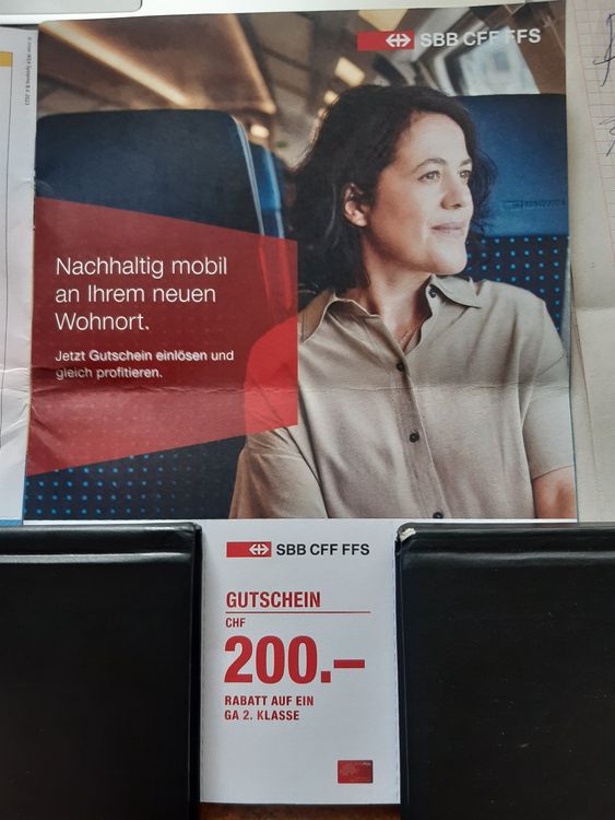 Gutschein CHF 200.-- Rabatt auf ein GA 2. Klasse | Kaufen auf Ricardo