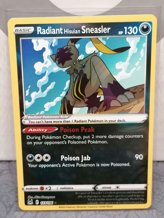 RADIANT HISUIAN SNEASLER 123/196 LOST ORIGIN POKEMON KARTE (Gebraucht ...