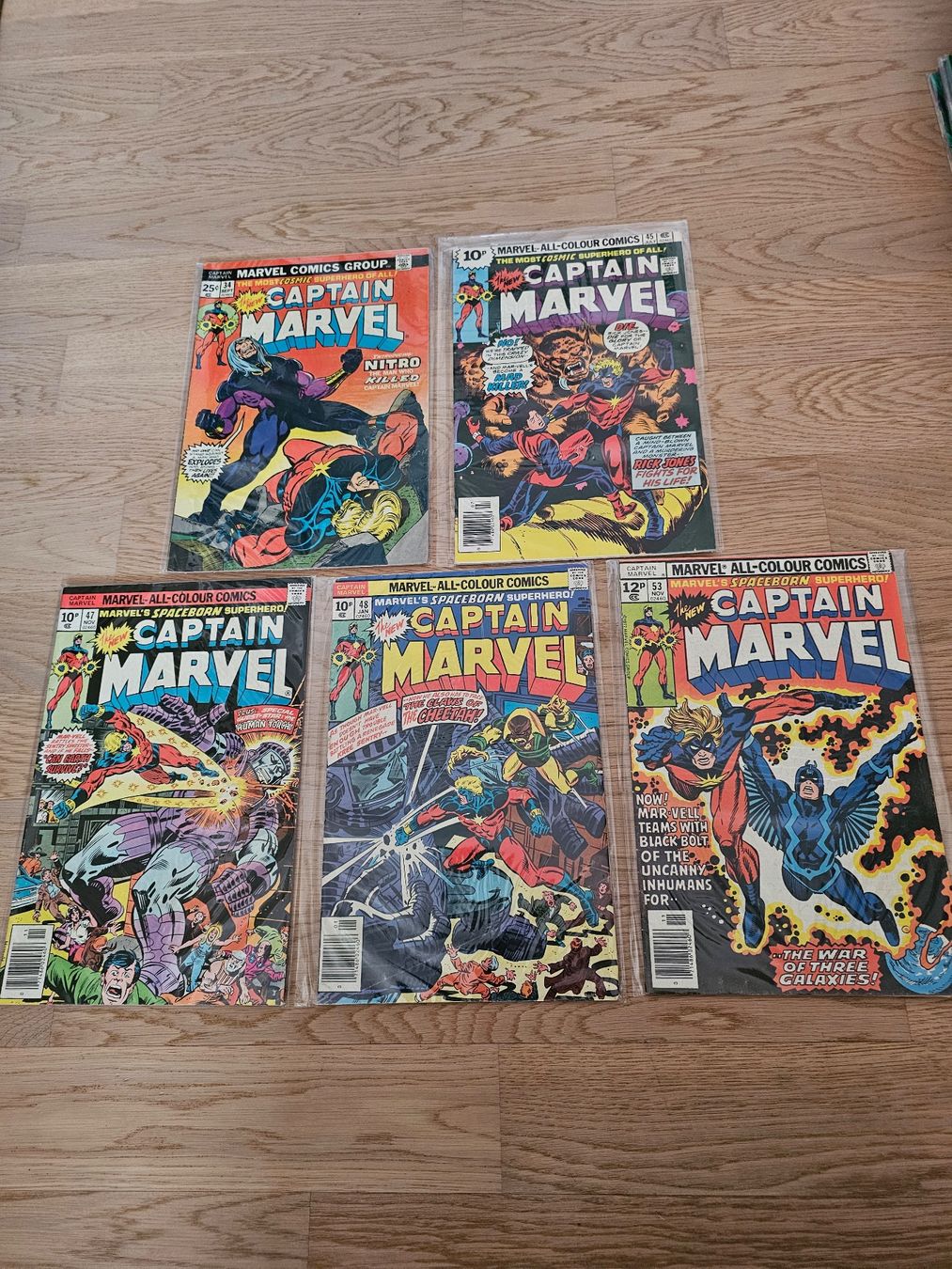 5 Original Captain Marvel aus den 70ern! Nr.34,45,47,48,53 (Gebraucht ...