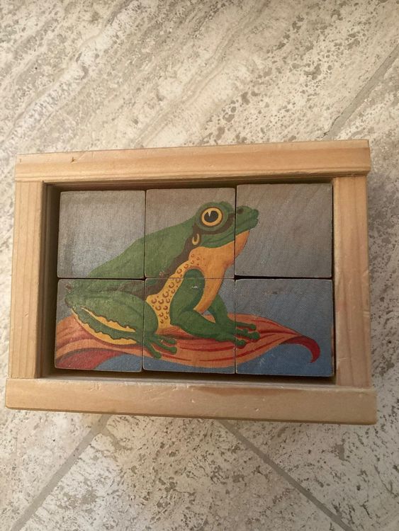 Holz-Puzzle mit Klötzen, bestehend aus 6 Bilder und Klötze (D'occasion ...