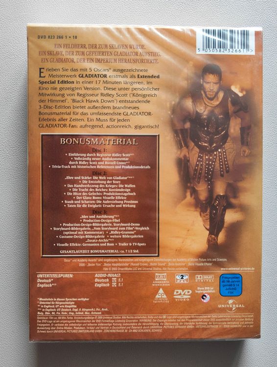Gladiator DVD Extended Special Edition 3 DVDs NEU / SEALED (Neu und originalverpackt) in Bern ...