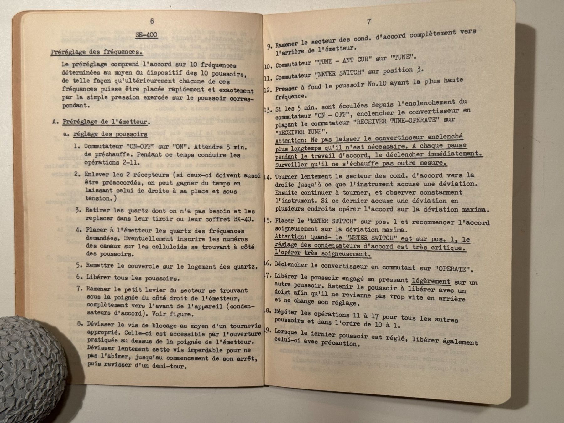 La station radio SE-400 FIX (Franz. Anleitung für Uem Gtm) (Gebraucht ...