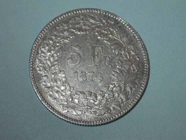 1874 B.,5 FRANKEN sitzende Helvetia, +GLEICHSTEHEND+ **TOP** (Gebraucht) in Niederuzwil für CHF ...