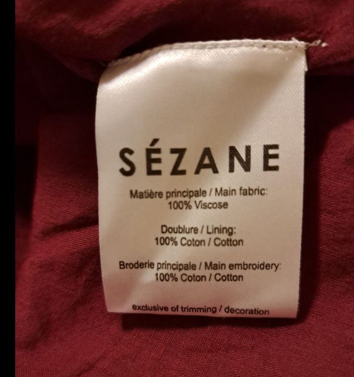 SEZANE Burgundy / vin robe Bohème ( 36 ) (D'occasion) à Nyon pour CHF ...