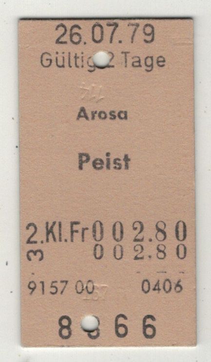 Ticket de train Arosa-Peist | Kaufen auf Ricardo