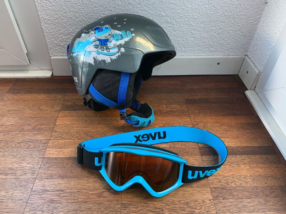 Kinder-Skihelm UVEX 46-50 cm mit Skibrille - fast wie neu! (Gebraucht ...