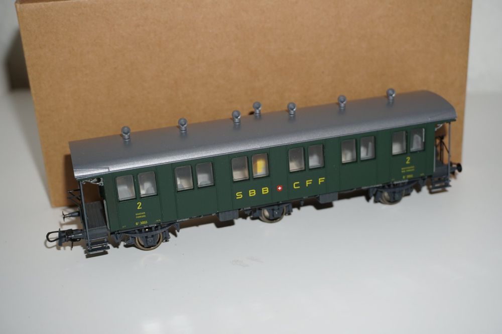AKU 9049/3 - SBB 3-Achsiger Personenwagen B3 2.Klasse H0/DC (Gebraucht) in Matten b. Interl für ...