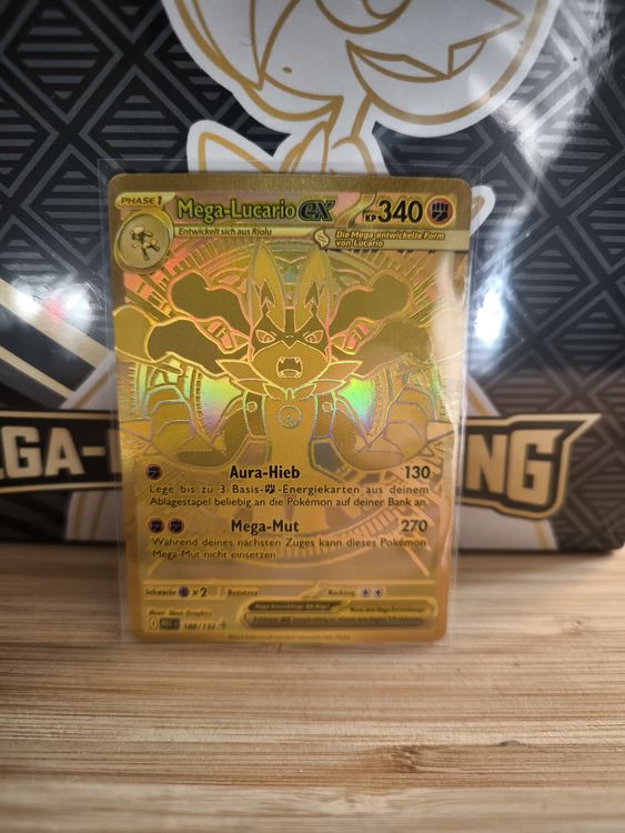 Pokemon Mega Lucario EX 188 Gold Card DE (Neu (gemäss Beschreibung)) in ...