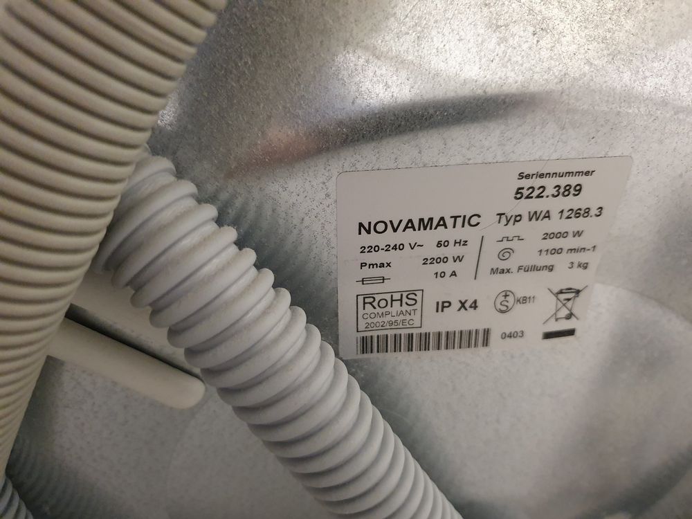praktische kleine Waschmaschine Fust 3Kg Novamatic WA 1268.3 (Gebraucht ...