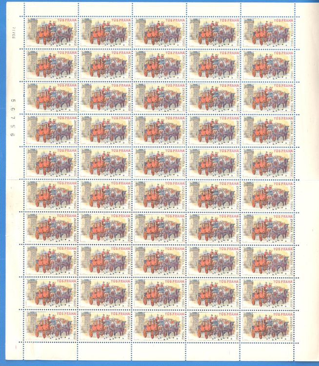 CZECHOSLOVAKIA 1966 - Probedruck - Mailcoach - Sheet of 50 (Neu (gemäss ...