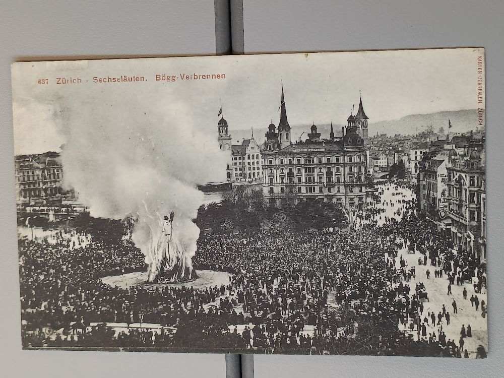 Alte PK / Zürich Sechseläuten Bögg verbrennen Gelaufen 1909 (Gebraucht ...