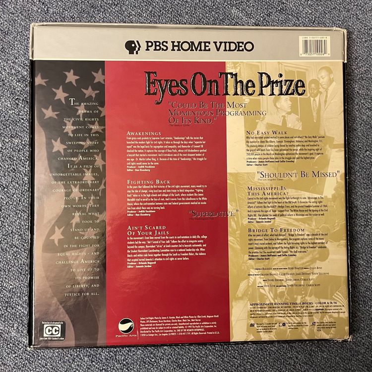 Eyes on the Prize - RARE BOX - LASER DISC - Engl. Orig. (Gebraucht) in ...