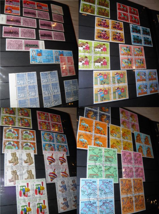 CH Briefmarkenalbum,Viererblocks, PP, PJ, ungestempelte etc. (Gebraucht) in Münchwilen AG für ...