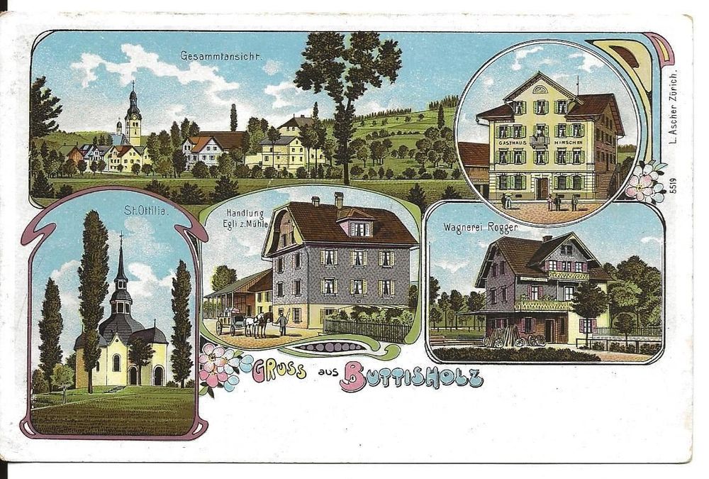 Buttisholz LU 5 Bild Litho 1909 Hirschen sehr gut erhalten (Neu (gemäss Beschreibung)) in ...