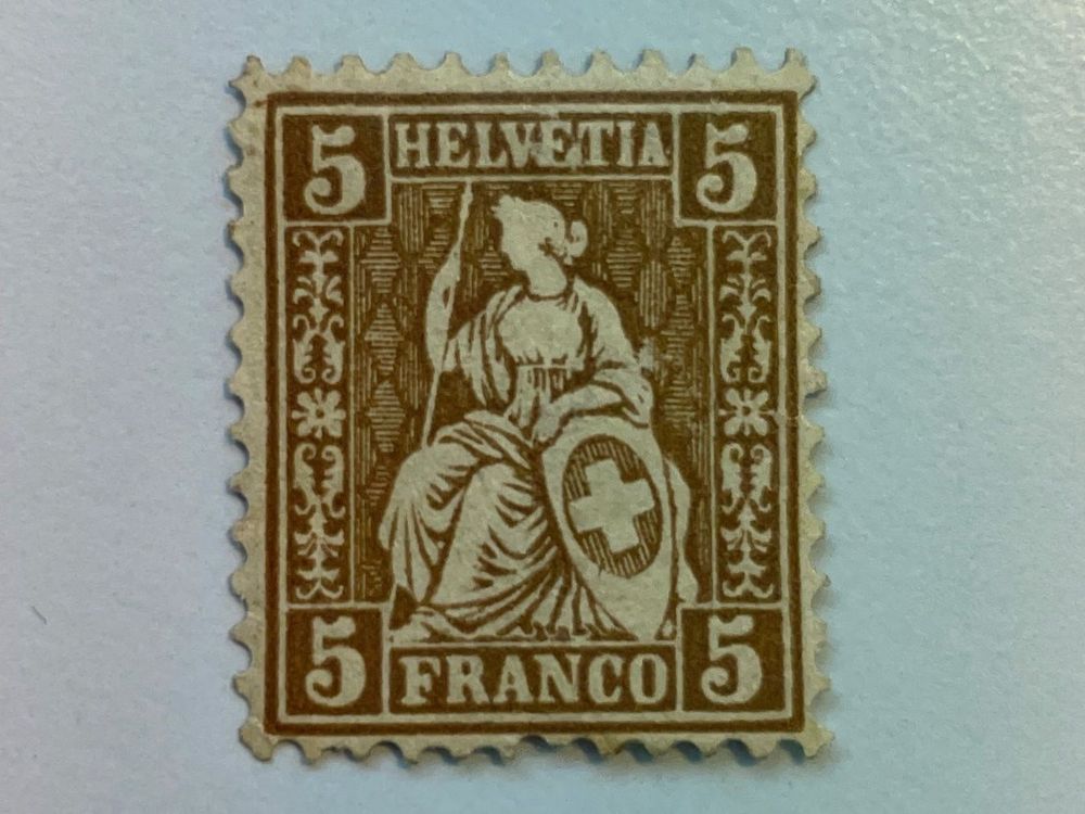 1862 SC 43a Sitzende Helvetia 5Rp (Bister brown) ungebraucht | Kaufen ...