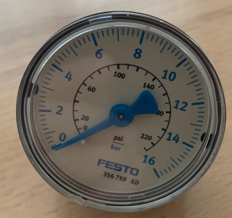 FESTO Manometer 0 Bar - 16 Bar // 0 - 232 psi | Kaufen auf Ricardo