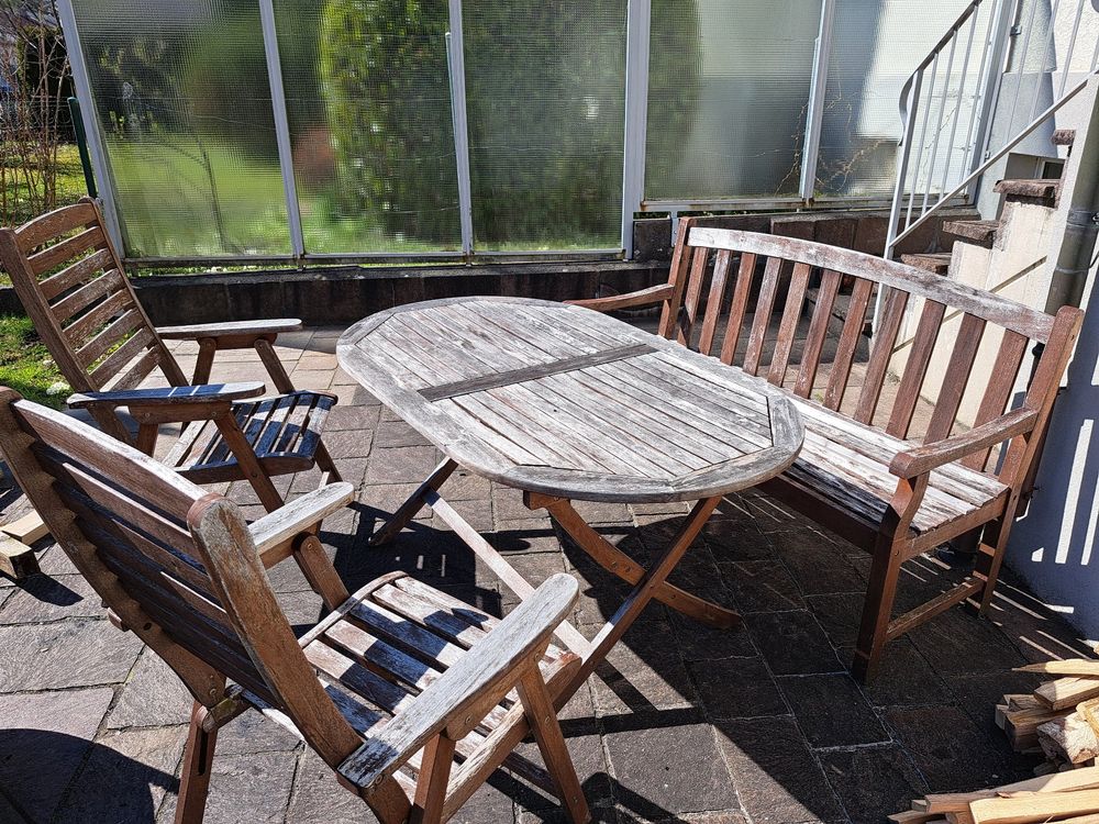 Gartentischgarnitur Holz rustikal | Kaufen auf Ricardo