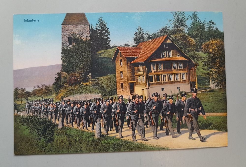 AK Militär militaire Infanterie Marsch Grenzbesetzung 1914 (Gebraucht) in Gurtnellen für CHF 1 ...