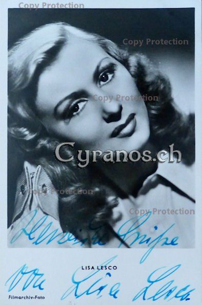 Lisa Lesco (1915-2003) Schauspielerin - Autogramm (Gebraucht) in ...