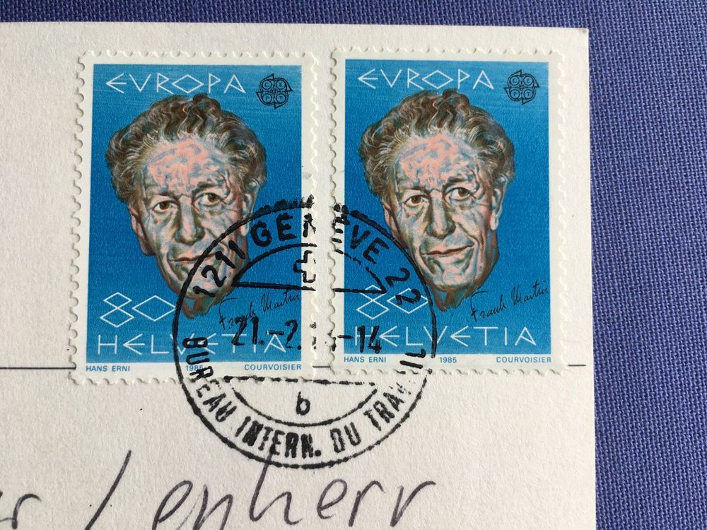 3x Hans Erni 1985 ZN 716 auf Karte Frank Martin 2 Stempel (Gebraucht ...