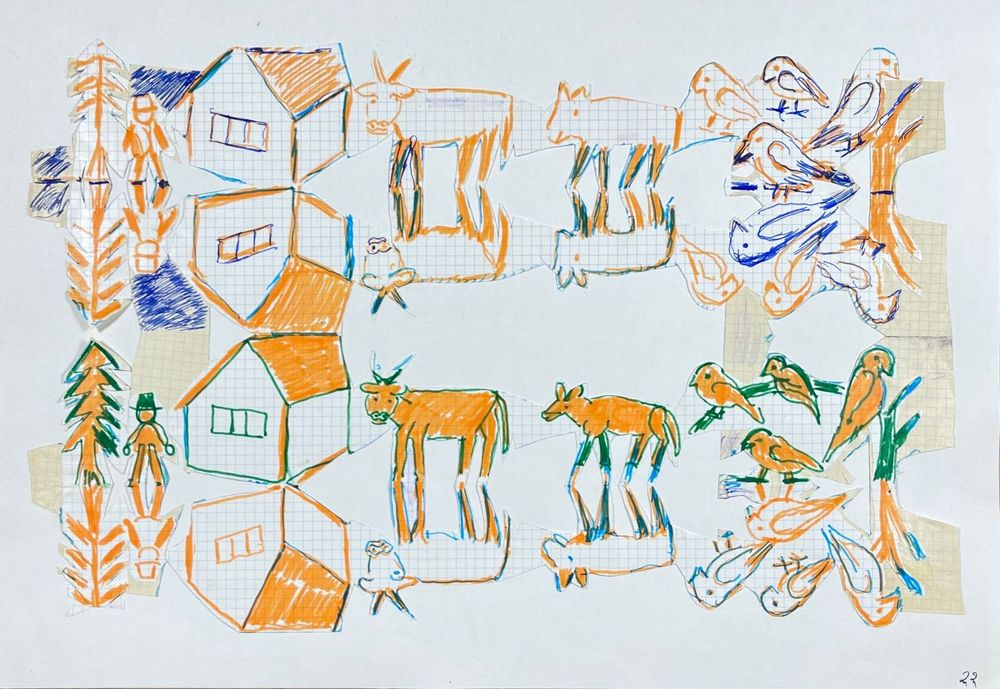 Hans Krüsi grosse Collage Mischtechnik (Gebraucht) in Root für CHF 355 – mit Lieferung auf ...