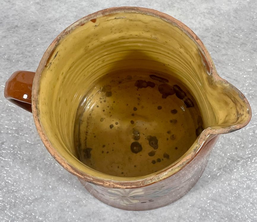 Vintage Grosse Keramik Krug mit Blumen Motiv | Kaufen auf Ricardo