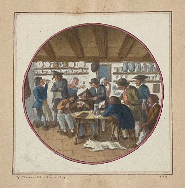 Emanuel JENNER (1756-1813) Aquarell mit Personen | Kaufen auf Ricardo