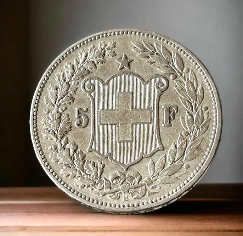 Schweiz 5 Franken Silber Jahrgang 1907 B (Gebraucht) in Winterthur für CHF 141 – mit Lieferung ...