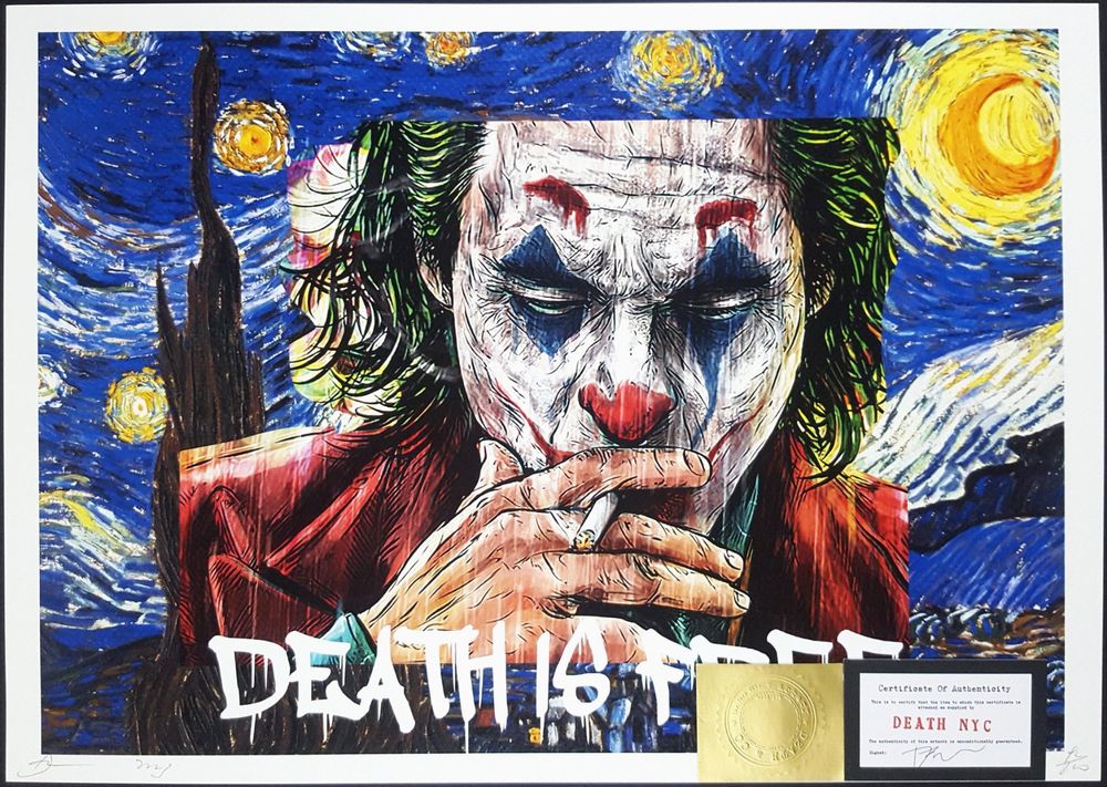Death NYC Graffiti Pop Art Druck " Van Gogh Smoking Joker | Kaufen auf ...