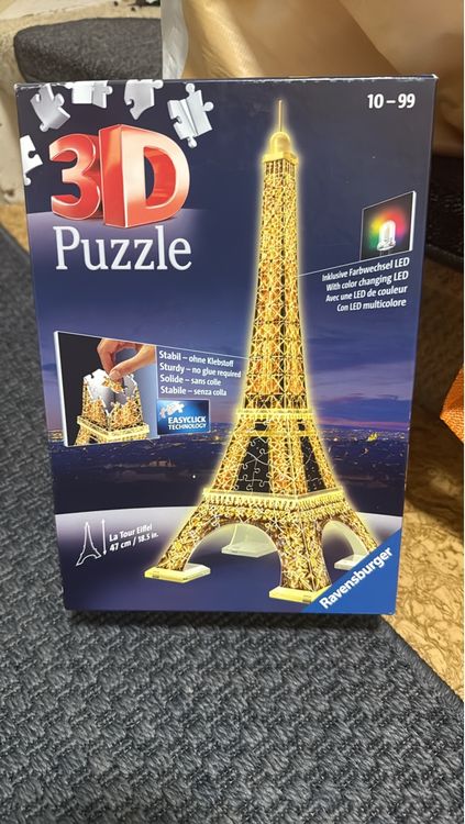3D Puzzle Eiffelturm mit LED Beleuchtung Ravensburger (Gebraucht) in Zürich für CHF 8 – mit ...