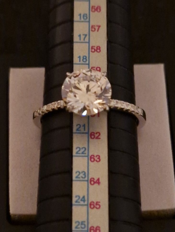 Bague Solitaire Argent 925 avec zircon Etincellant T.61💍 (Neuf avec ...