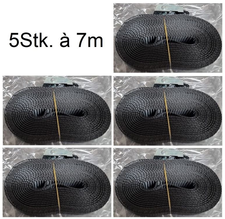 Spanngurten 5 Stück à 7m nach EN12195-2 (Neu und originalverpackt) in ...