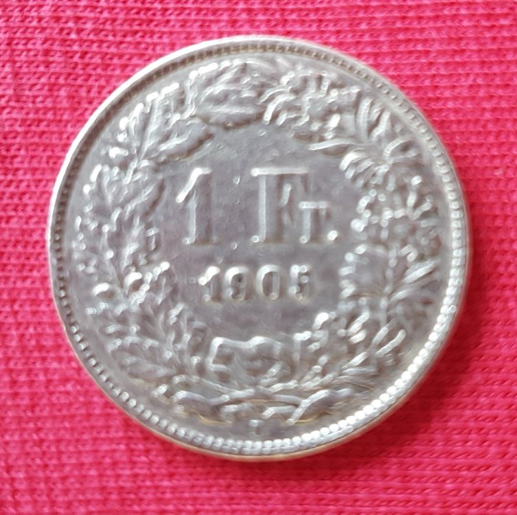 1 Franken 1905 uralte rare Silbermünze ab nur 1 Fr !!! | Kaufen auf Ricardo