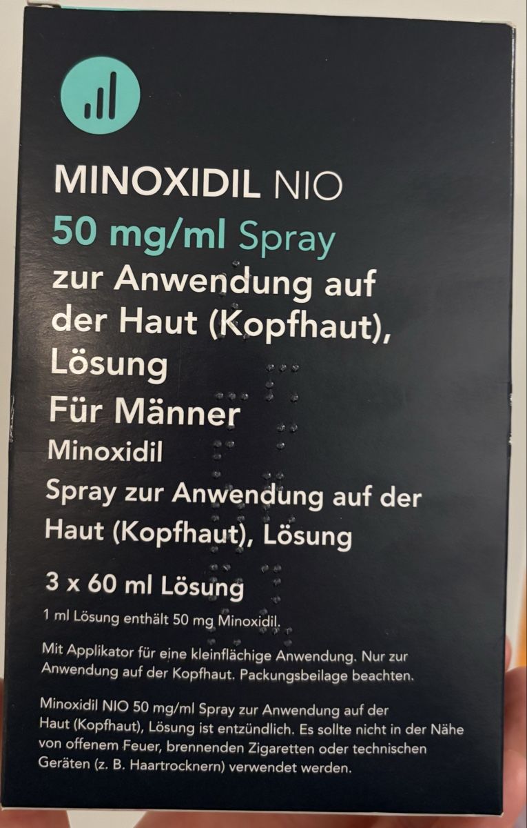 Minoxidil NIO 50mg/ml Spray, 3x60ml, neu und ungeöffnet! (Neuf avec ...