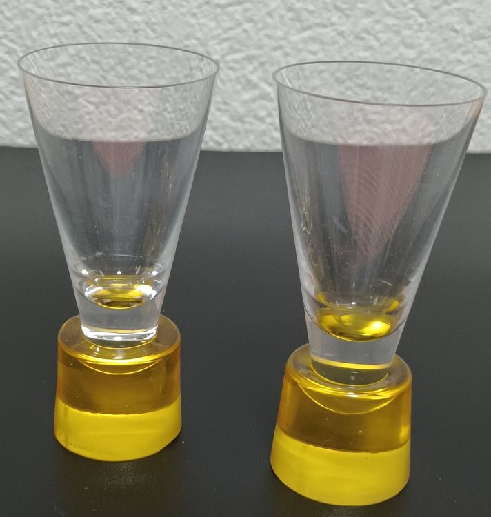 Sarner Cristal Prisma Likörgläser gelb 2er Set Vintage (Gebraucht) in ...
