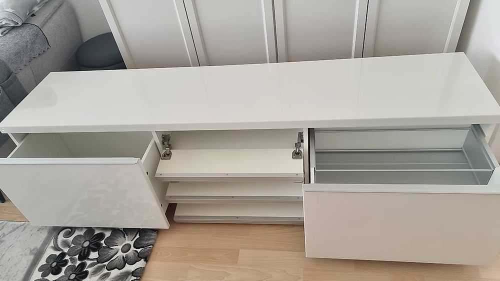 Imagedetailikea Tv Bank Unterschrank Wei Weiss Hochglanz Besta Burs In 2022 09 01152235