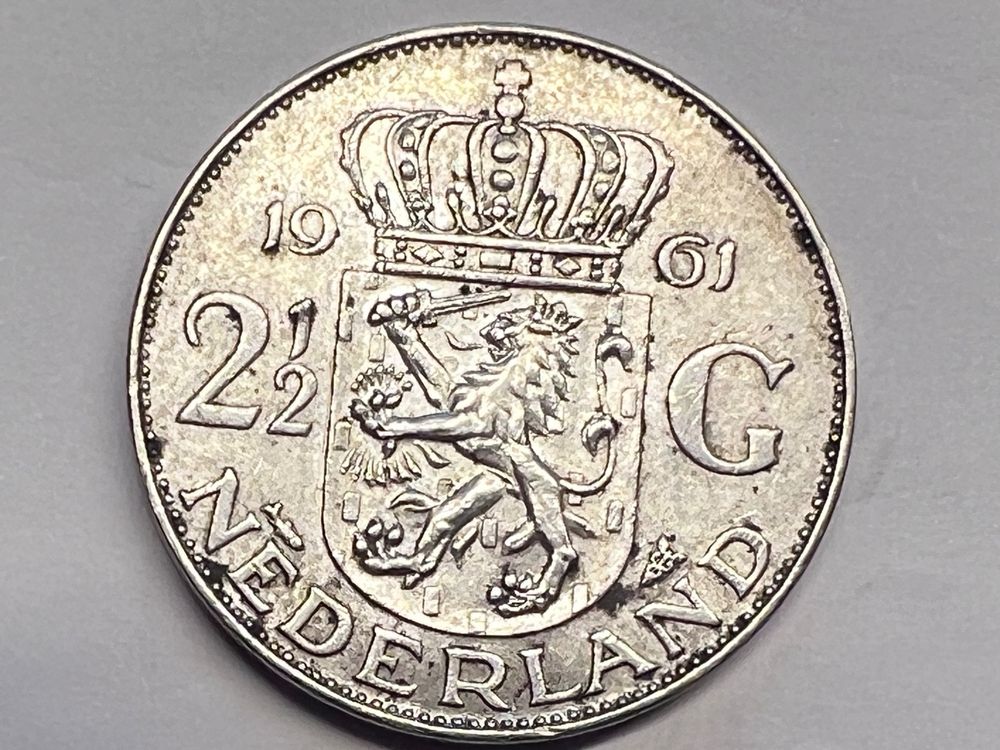 Silber Münze Nederland / Niederlande 1961 2 1/2 Gulden (Gebraucht) in Affoltern am Albis für CHF ...